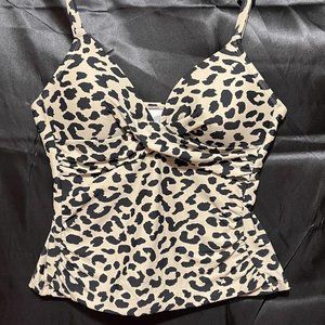 Freshwater | Swim | Nwt New Freshwater Tankini Swim Top Large Cheetah ...